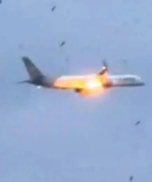 Sh0ck moment Boeing plane engine bursts into flames sparking emergency landing as passenger says ...